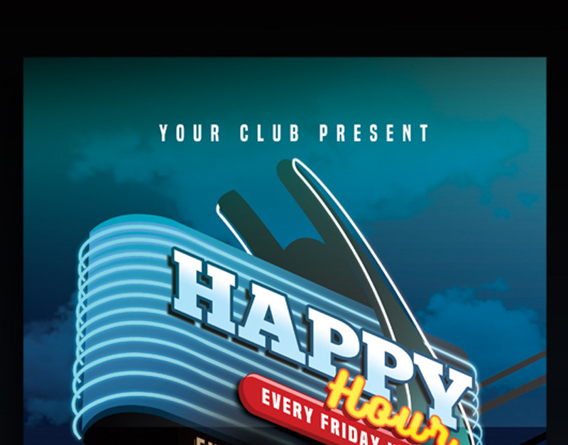 Happy Hour Motel Sign - Corporate Identity Template