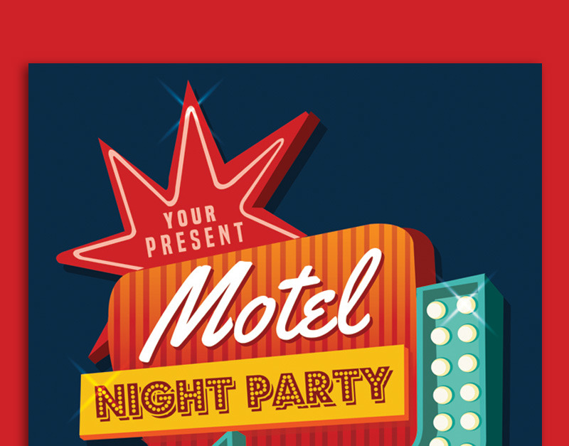 Motel Sign Party Flyer - Corporate Identity Template