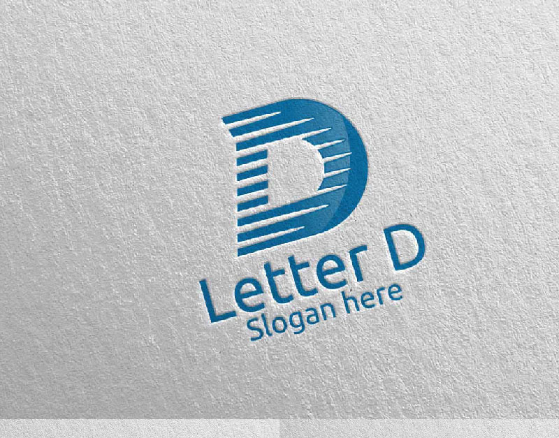Digital Letter D Design 9 Logo Template - TemplateMonster
