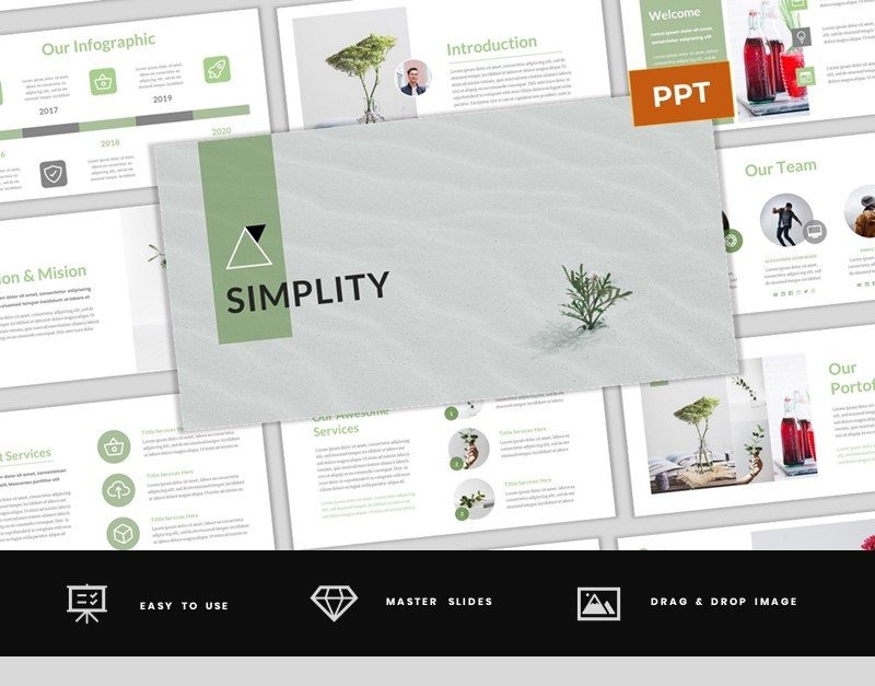 Basitlik - Basit ve Modern İş PowerPoint şablonu