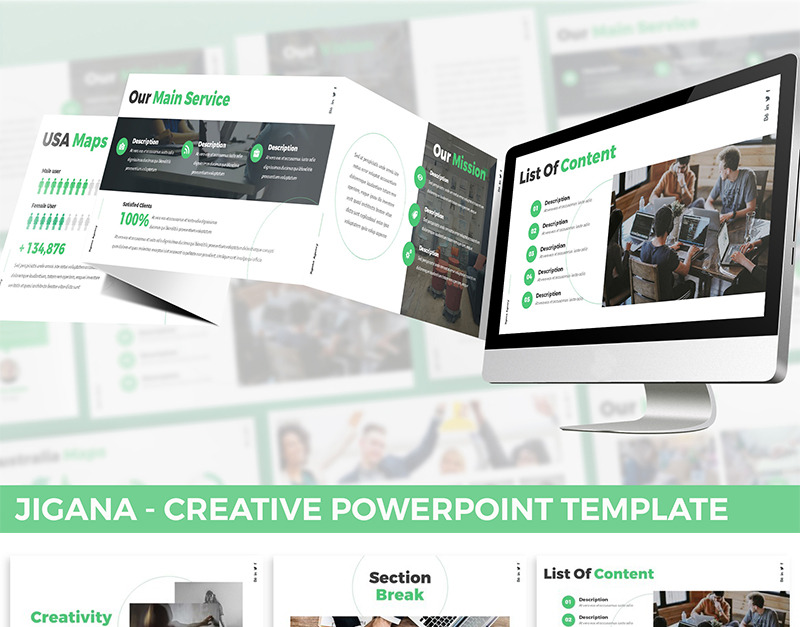 Jigana - Plantilla de PowerPoint de agencia creativa