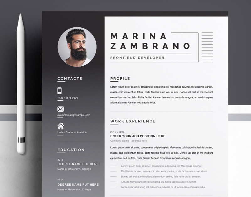 Marina Resume Template #97959 - TemplateMonster