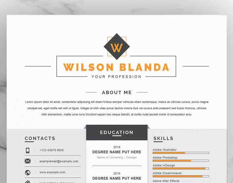 Wilson Resume Template #97988 - TemplateMonster