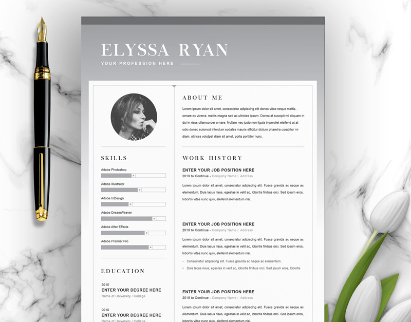 Elyssa Word Cv Resume Template #98165 - TemplateMonster