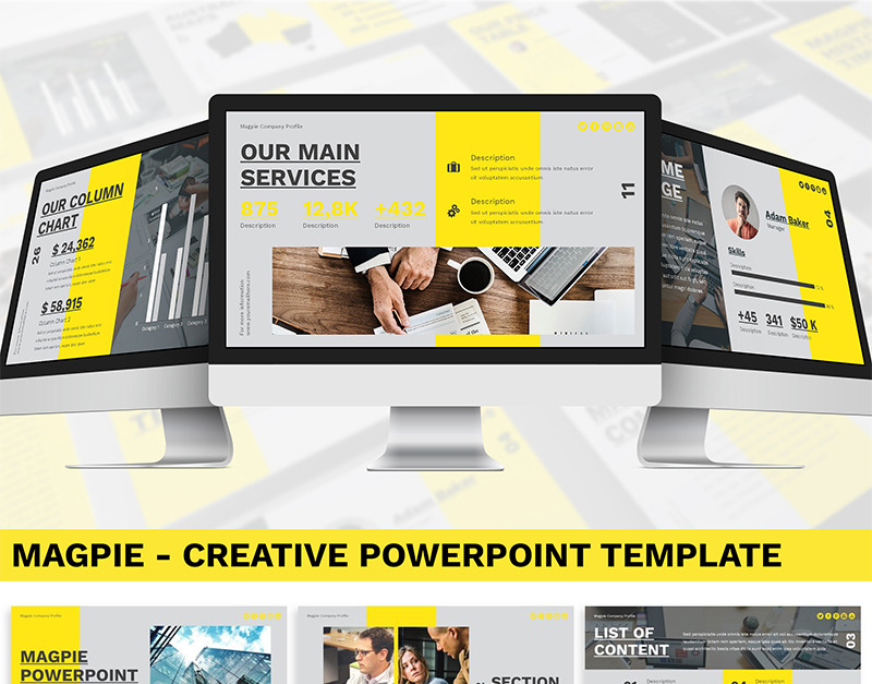 Magpie - Creative PowerPoint template - TemplateMonster