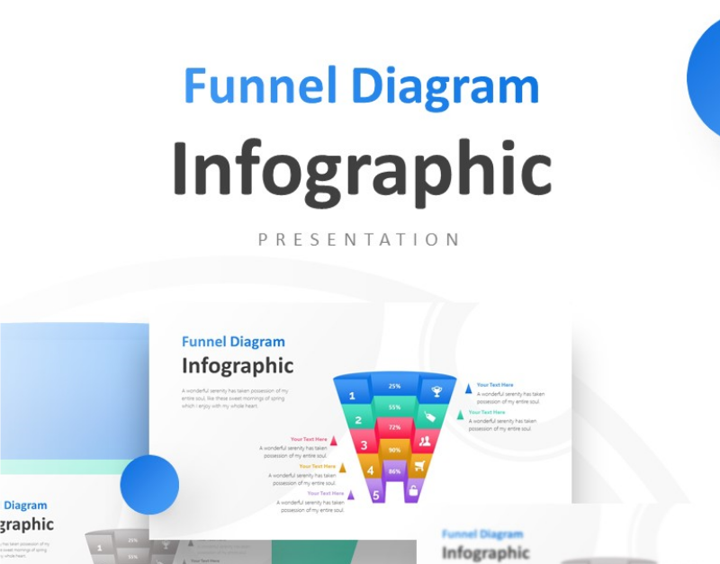 Cut-out 3D Funnel Diagram Presentation PowerPoint template