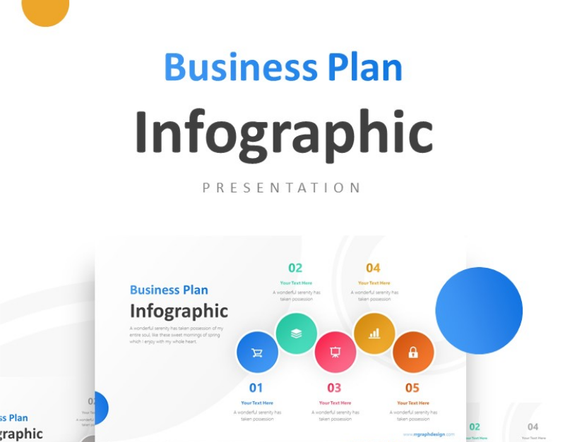 Modello di presentazione PowerPoint di cinque cerchi colorati