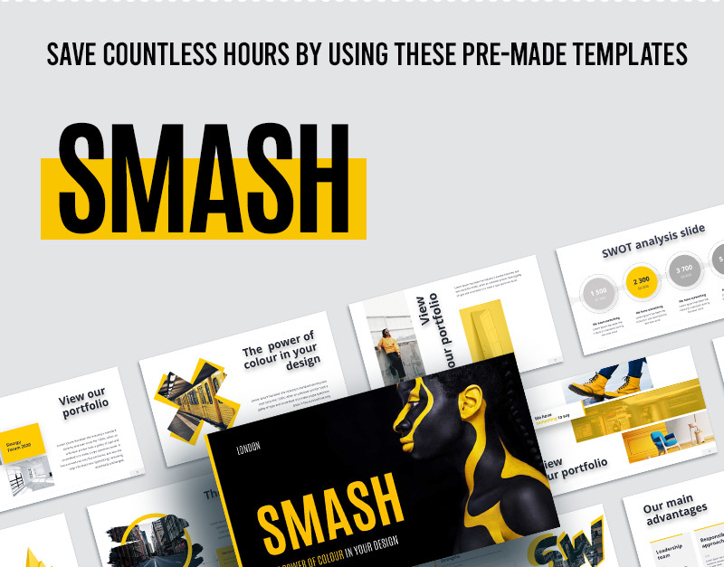 Smash Animated PowerPoint шаблон #98790 - TemplateMonster
