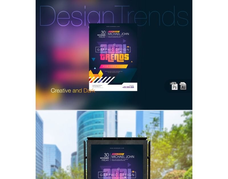 Design Trends Dark Event Poster - Corporate Identity Template