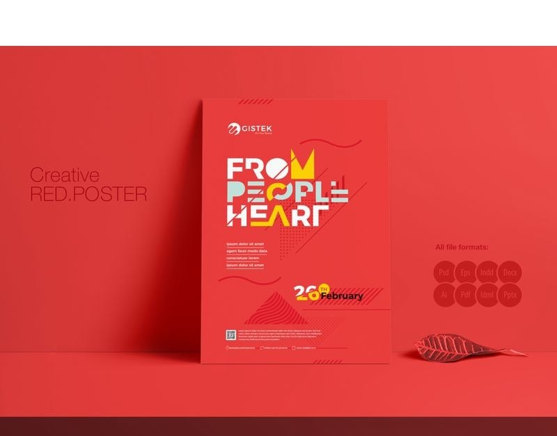 Minimal Red Poster for Event - Corporate Identity Template