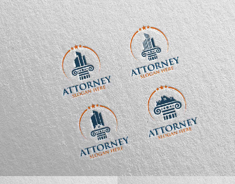 Law and Attorney Design 4 Logo Template - TemplateMonster