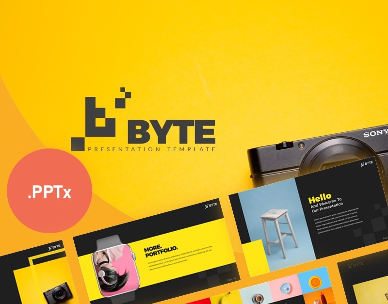 Plantilla de PowerPoint Byte Creative Presentation PowerPoint