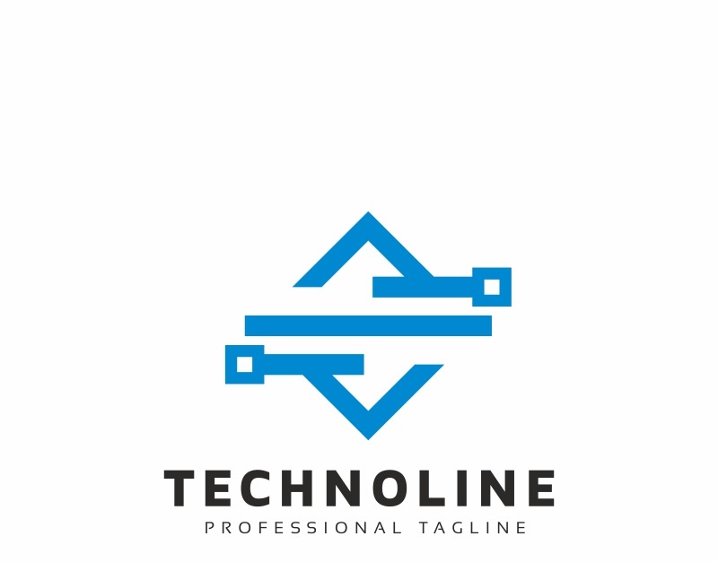 Quadratische Tech Line Logo Vorlage #99458 - TemplateMonster