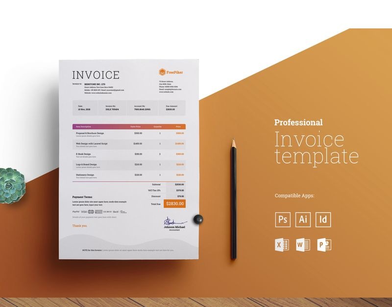 Professional Minimal Invoice - Corporate Identity Template
