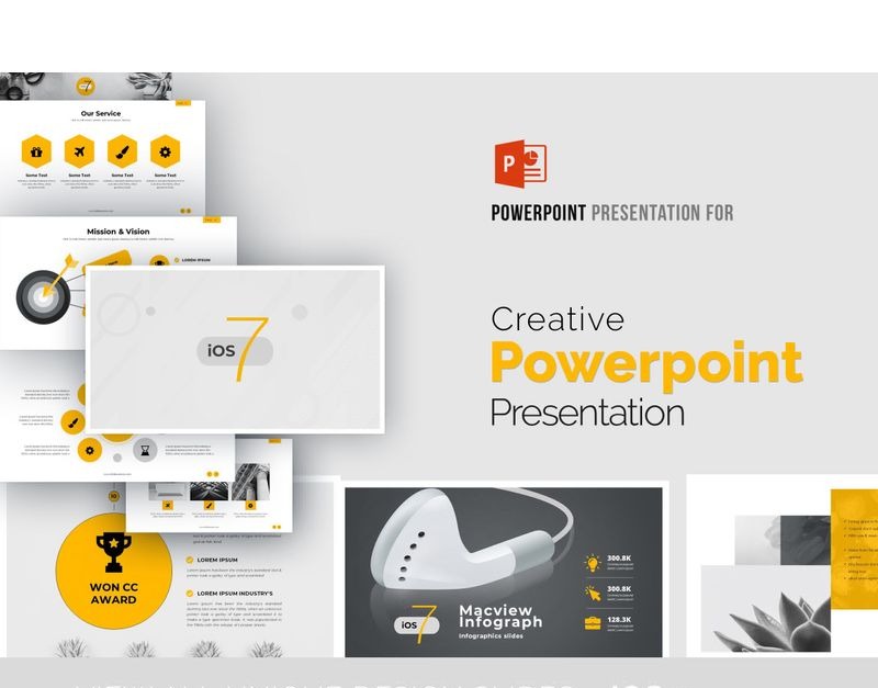 Kreative gelbe Präsentation PowerPoint-Vorlage