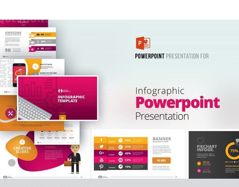 Modello moderno di PowerPoint Infografica - TemplateMonster