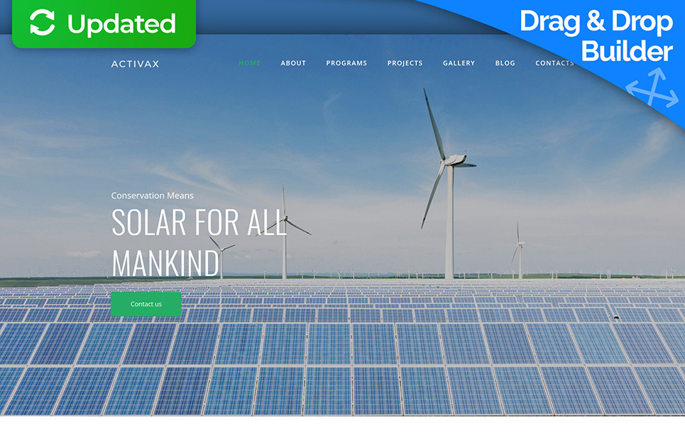 Solar Web Design Template for Solar Energy Services - MotoCMS