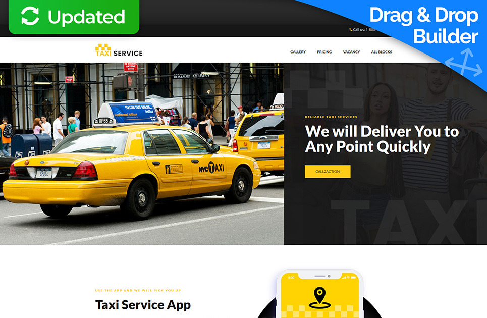 Taxi Landing Page Template for Taxi and Cab Booking Website - MotoCMS