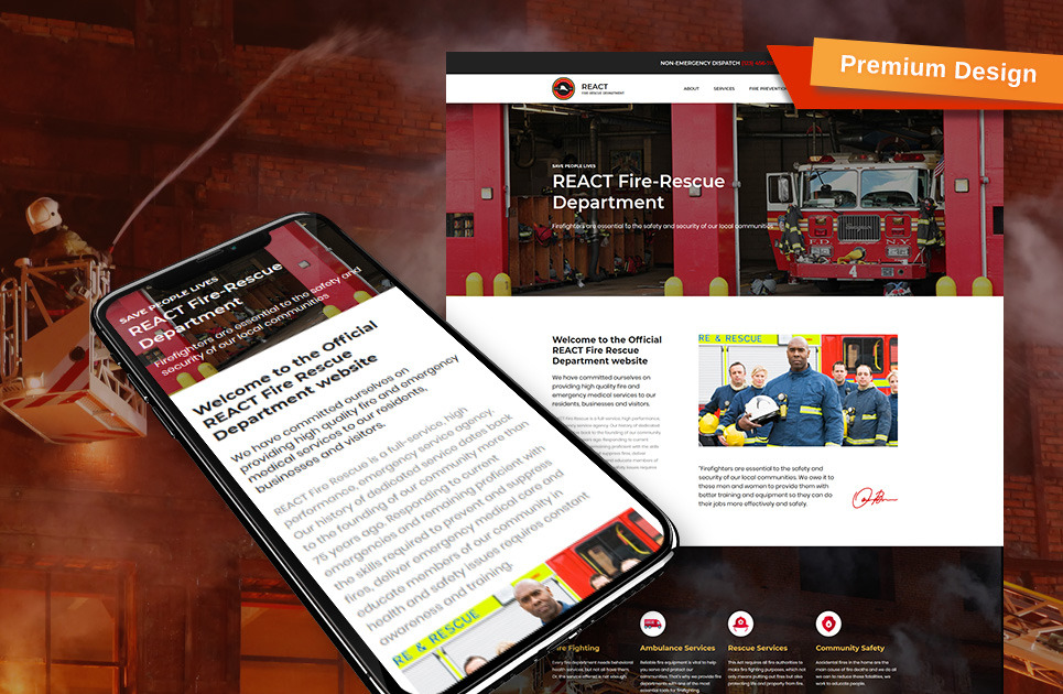 Fire Department Website Template For Fire Brigades And Firefighters 