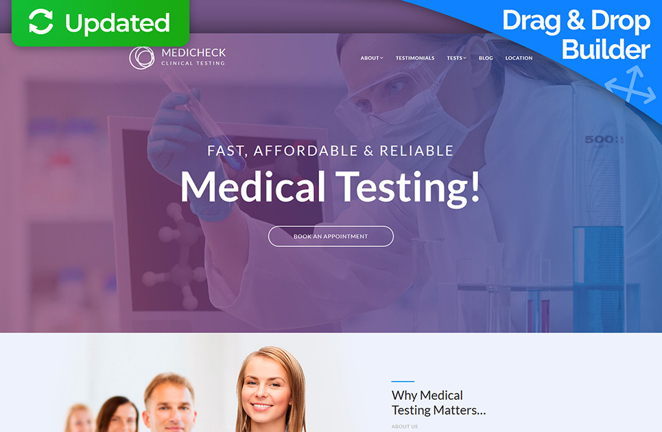 Laboratory Website Design for Medical Testing Services - MotoCMS