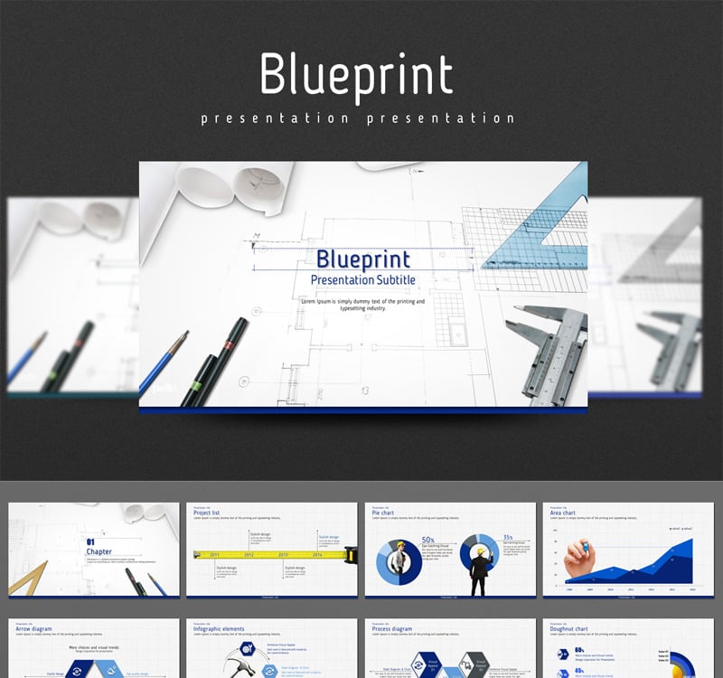 Blueprint PowerPoint Template #100125 - TemplateMonster