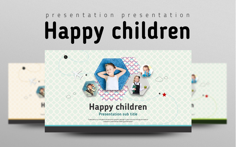 Happy Children PowerPoint template #100383 - TemplateMonster