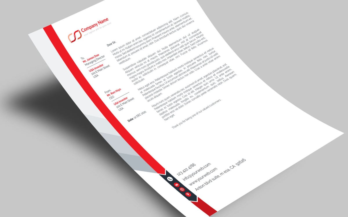 Membrete Comercial Papel De Carta Con Membrete Comercial, Impresión