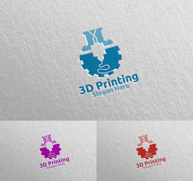 3d Printing Logo 3d Printing Logo Template Design Stock Vector