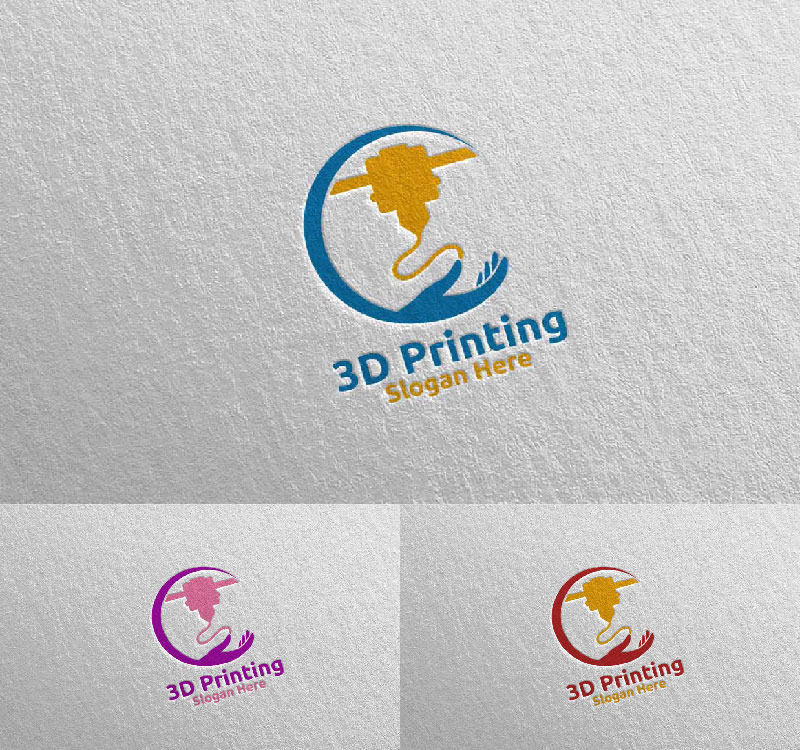 Diy 3D Printing Company Design Logo Template