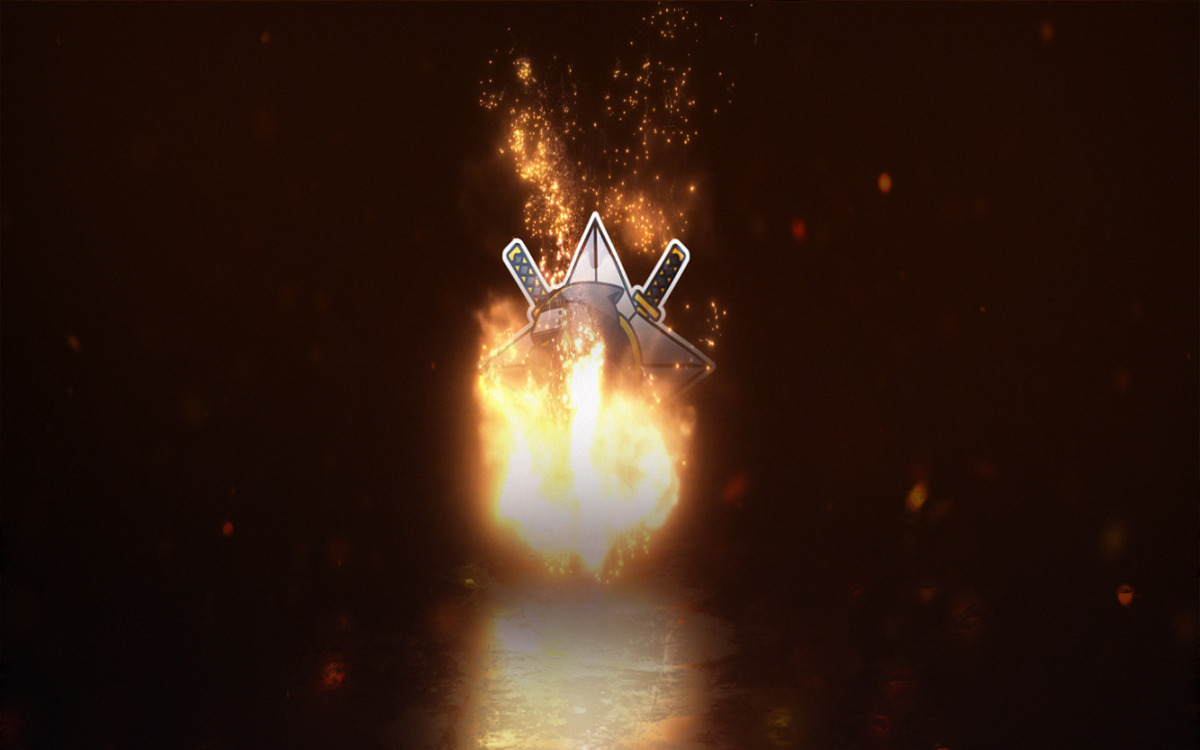Logotipo do Gaming Fire revelar modelo de efeitos posteriores