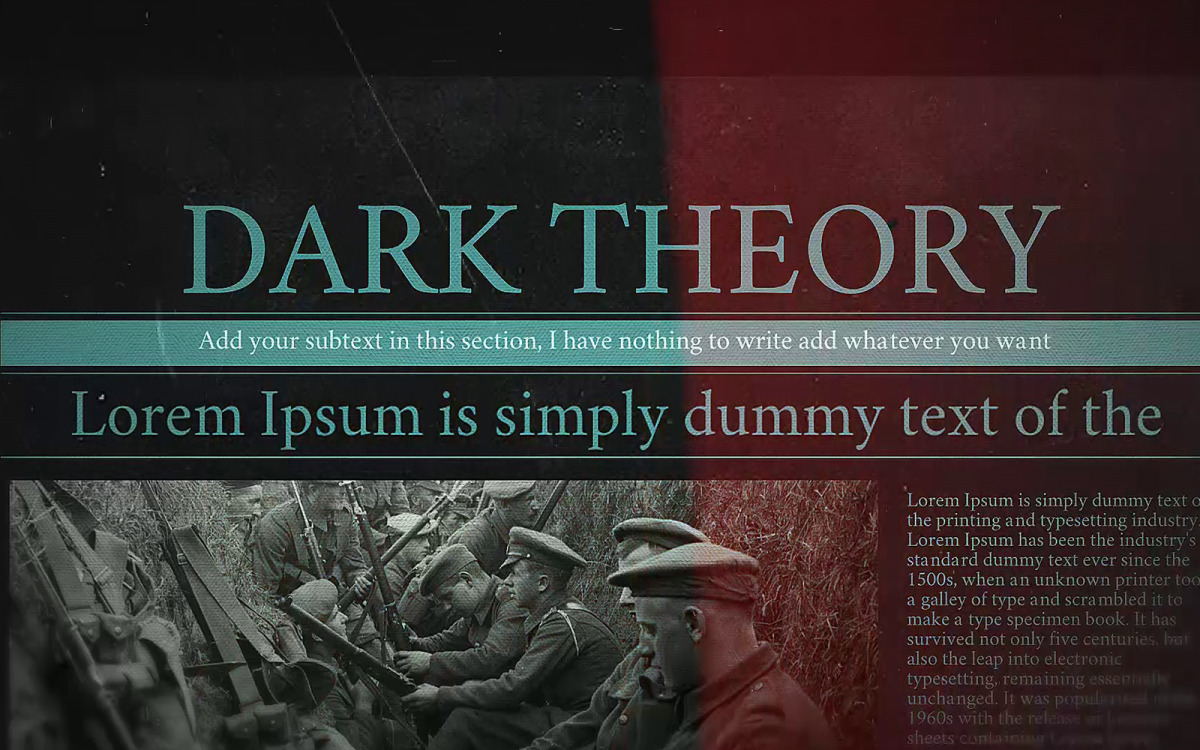 Dark Theory After Effects Template #107885 - TemplateMonster
