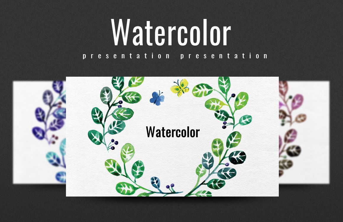 Watercolor PowerPoint template #107844 - TemplateMonster
