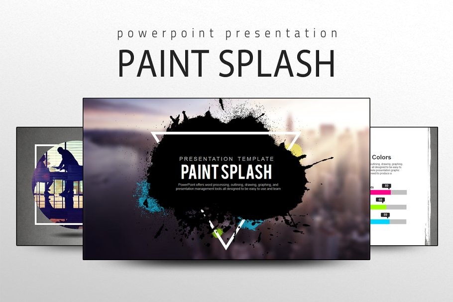 Paint Splash PPT PowerPoint template - TemplateMonster