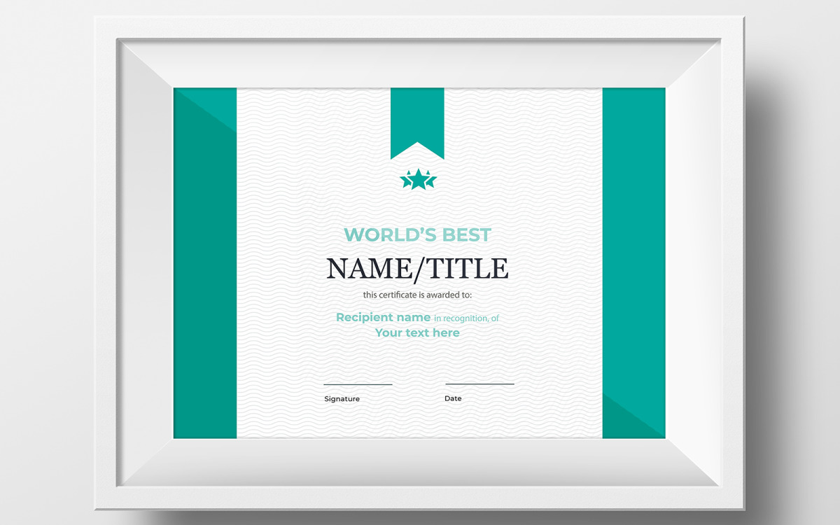 World`s Best Certificate Template #115576 - TemplateMonster