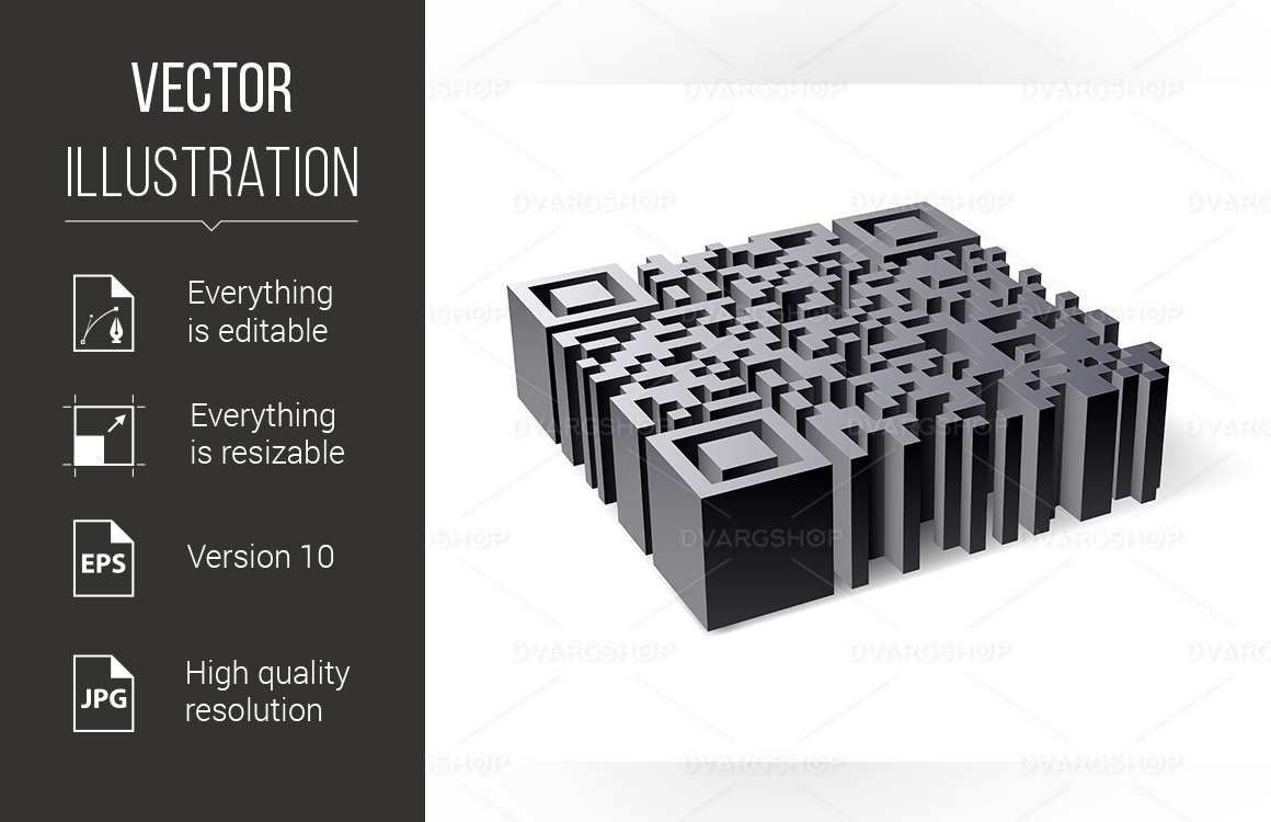 Qr Codevector QR Quick Response Code Vector Concept Linear Icon