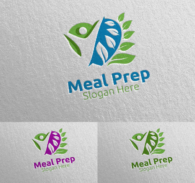 Love Meal Prep Healthy Food 24 Logo Template