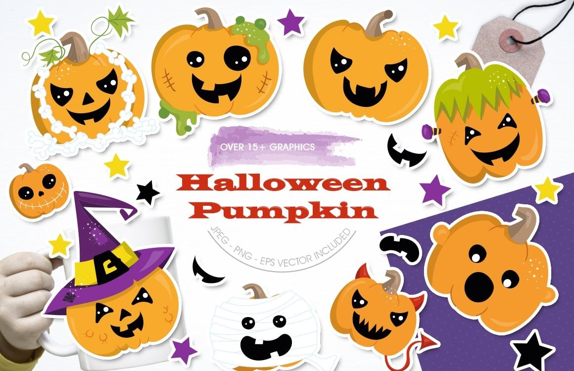 Halloween Pompoen Vector Halloween Pompoenen Illustratie Gratis Stock