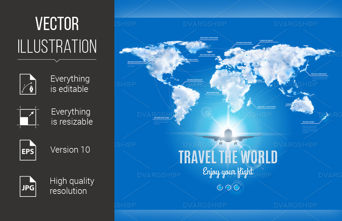 Travel the World Design - Vector Image - TemplateMonster