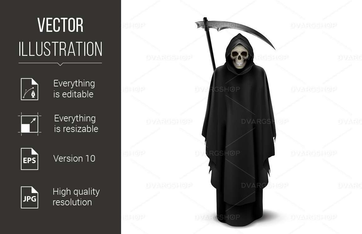 Angel of Death on White - Vector Image - TemplateMonster