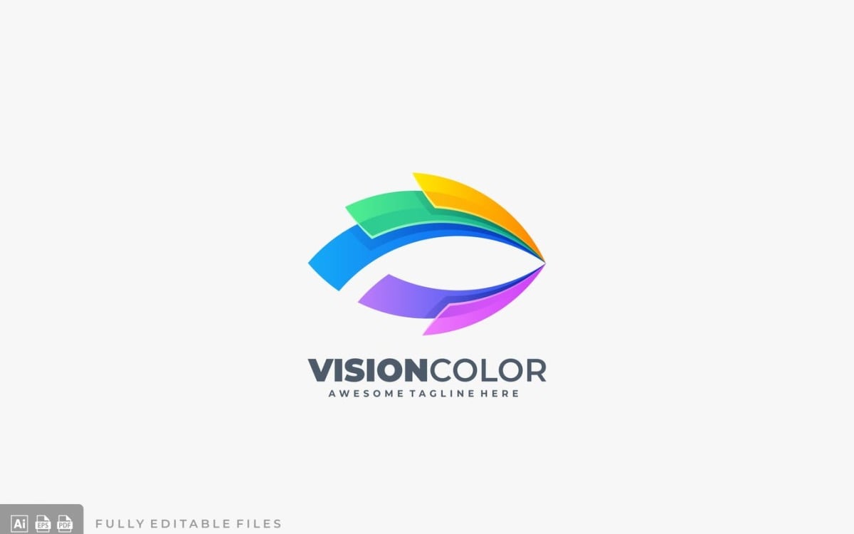 Vision Eye Color Gradient Logo Template - TemplateMonster