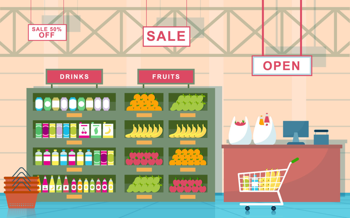 Grocery Retail Shop - Illustration #124798 - TemplateMonster