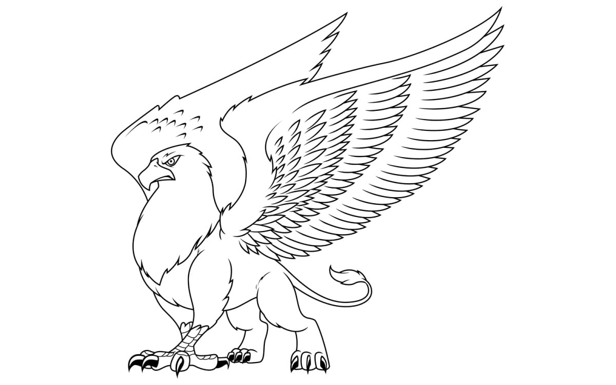 Griffin Line Art - Illustration #143904 - TemplateMonster