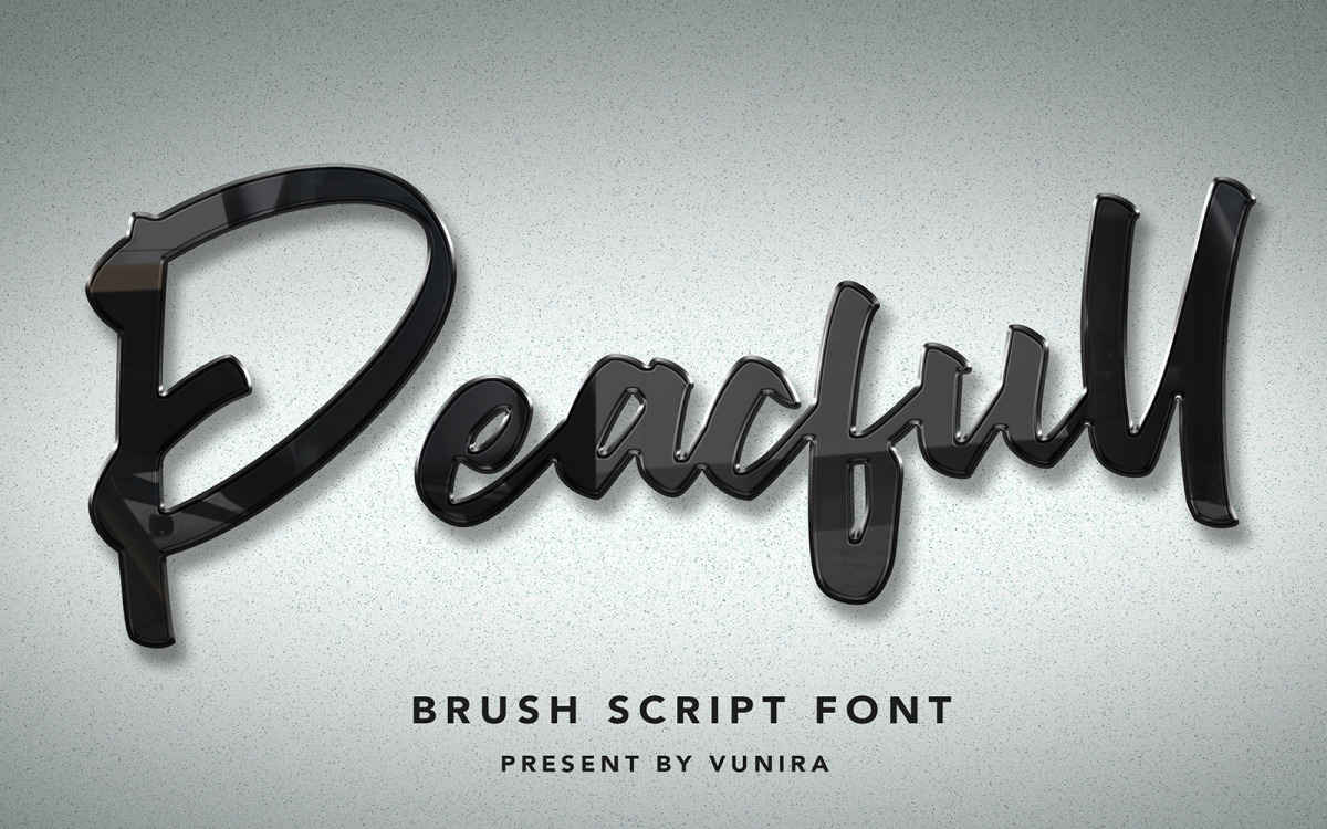Peacfull | Brush Cursive Font #144096 - TemplateMonster