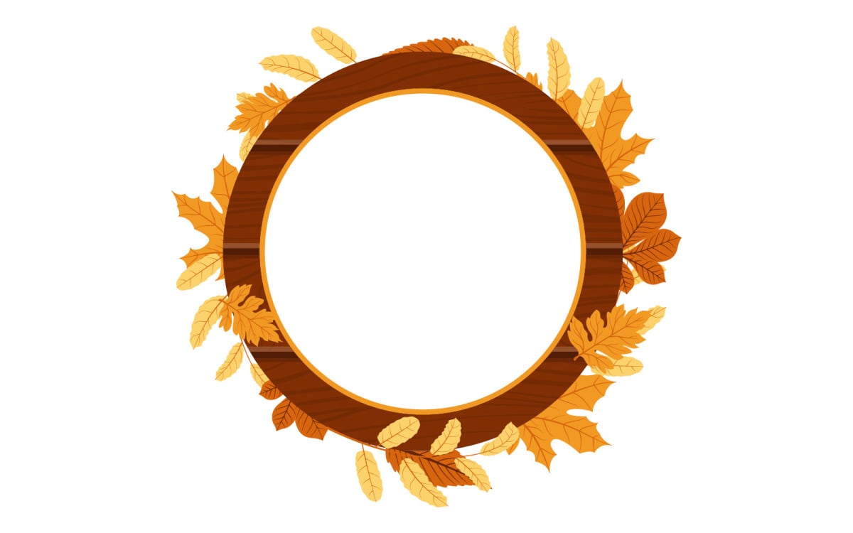 Wooden Circle Frame - Illustration #144285 - TemplateMonster
