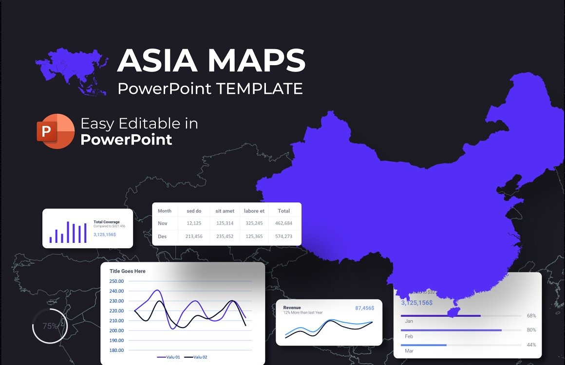 Asia Maps Presentation PowerPoint template - TemplateMonster Asia Maps Presentation PowerPoint template - TemplateMonster