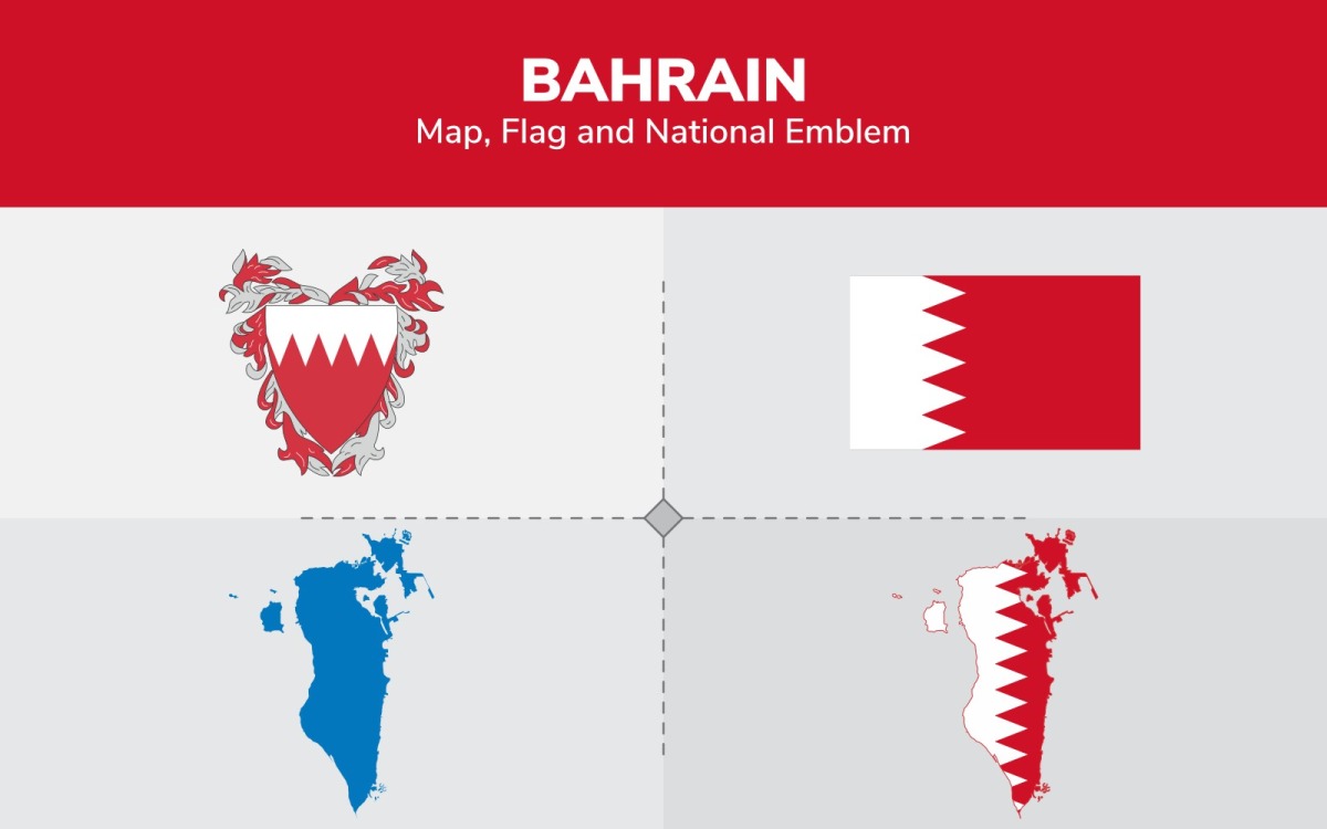 Bandera Nacional De Bahréin Diseño De La Bandera De Bahrein.