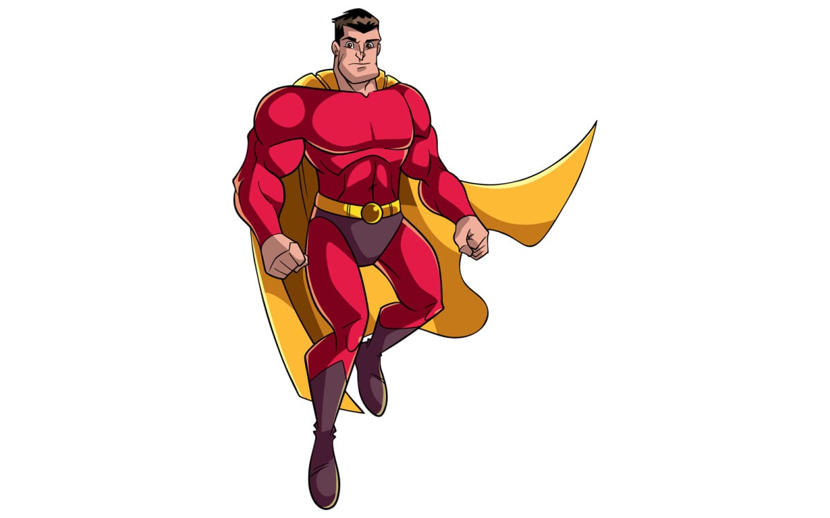 Superhero Flying Up Sticker Superhero Flying PIXERS.CO.NZ