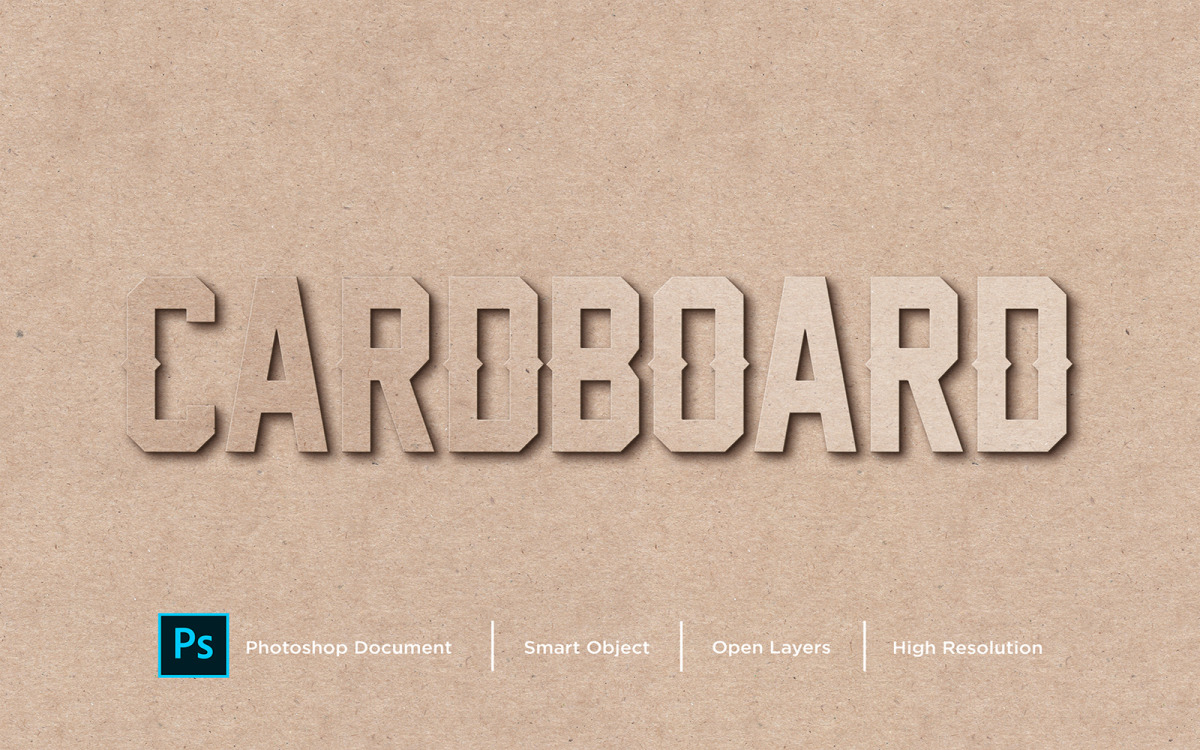 Card Broad Text Effect Design Photoshop Layer Style Effect - Illustration
