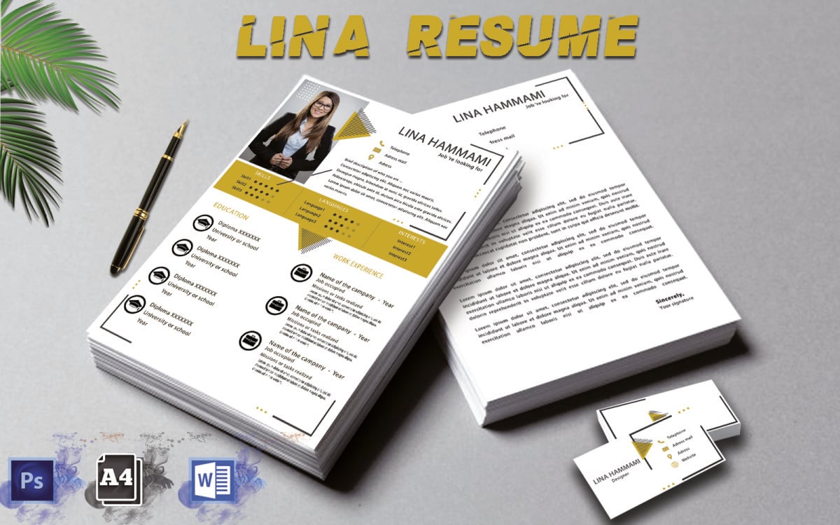 Lina Hamlar - Creative Pack Resume Template - TemplateMonster