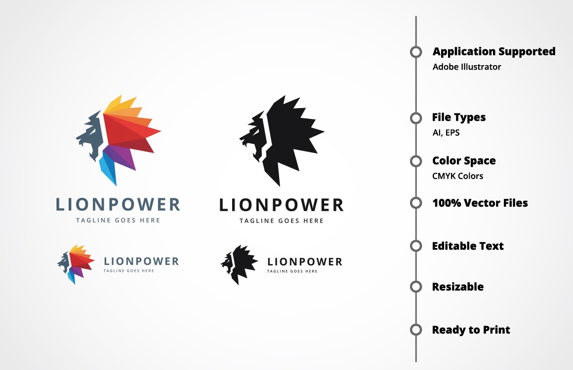 Lion Power Logo Template #149687 - TemplateMonster